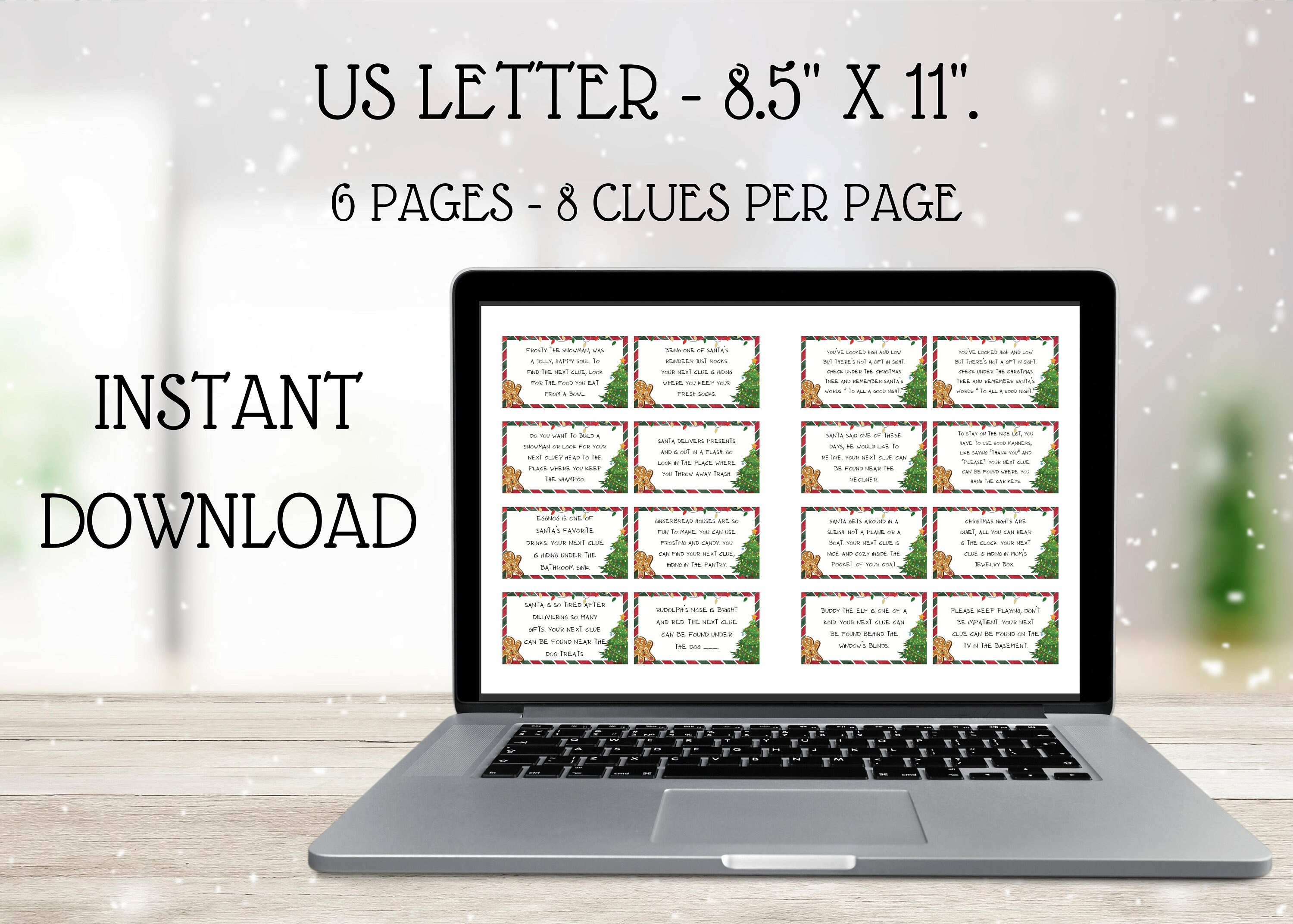 Christmas Scavenger Hunt Cards | Holiday Party Games | Indoor Scavenger ...