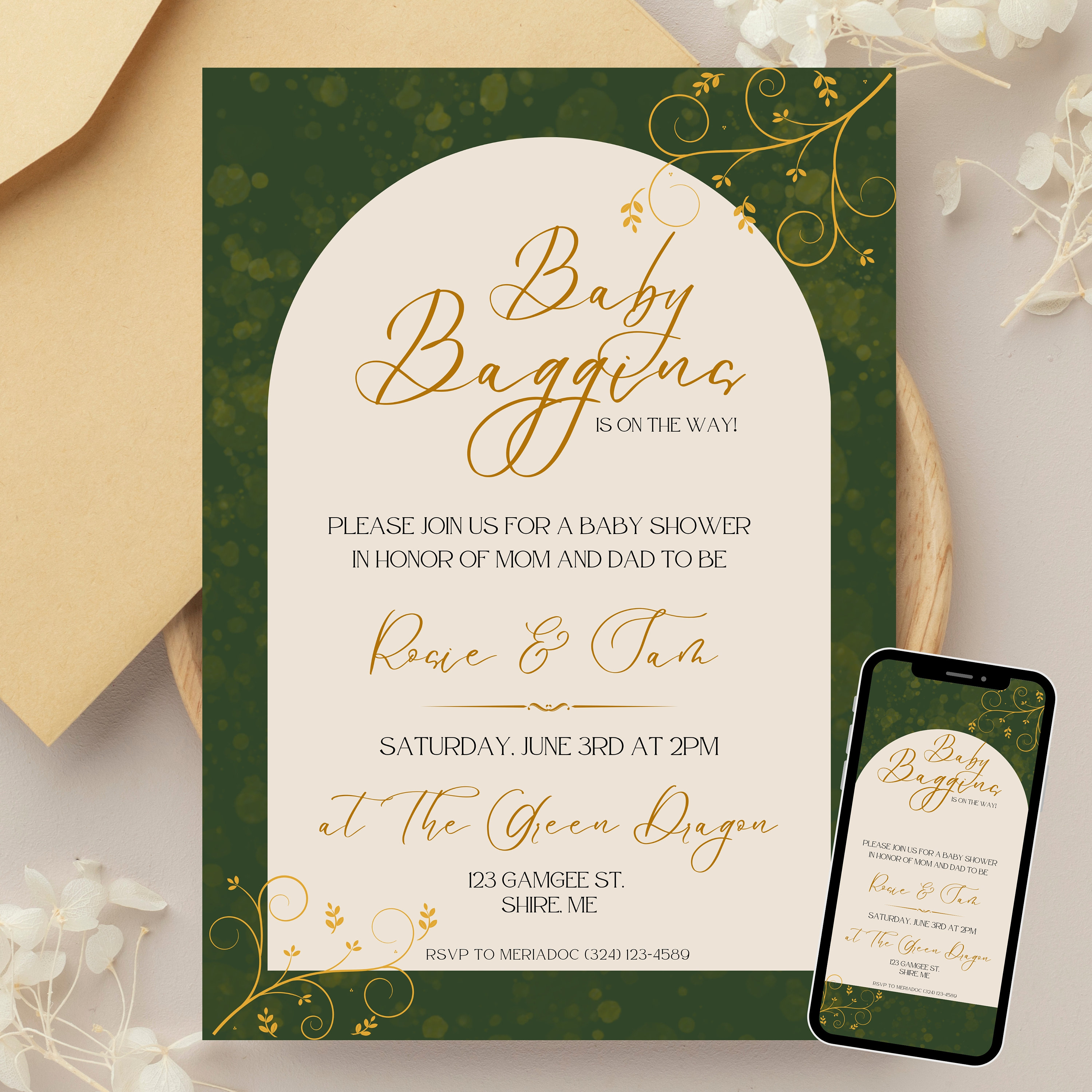 Middle Earth Baby Shower Invitation Baby Shower Invitation Template ...