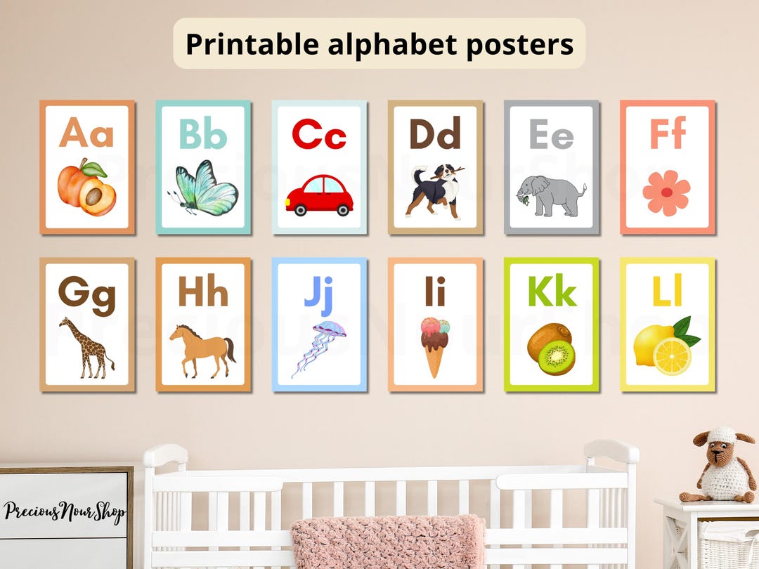 Printable Alphabet Posters, Educational Classroom Decoration, Digital ...