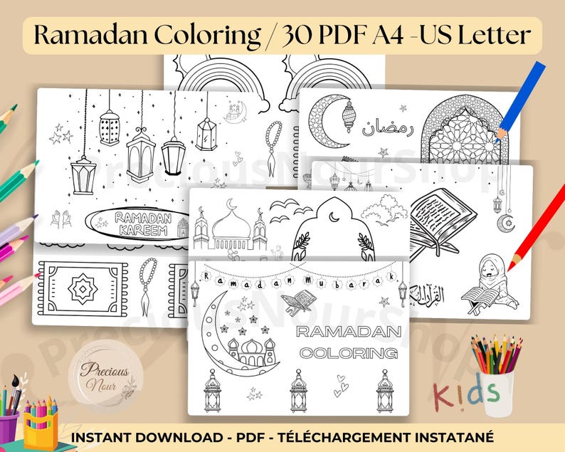 30 Ramadan Coloring Pages for Kids, Ramadan Activities, Ramadan ...