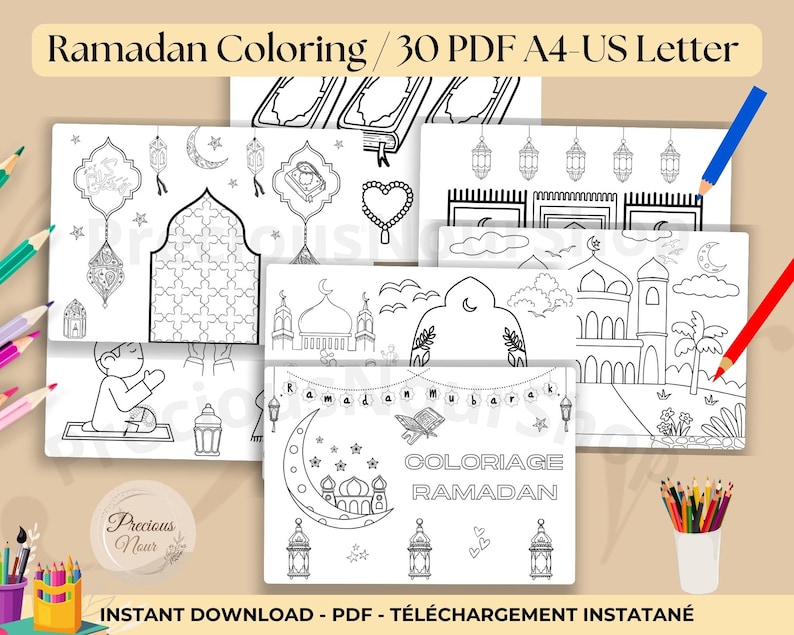 30 Ramadan Coloring Pages for Kids, Ramadan Activities, Ramadan ...