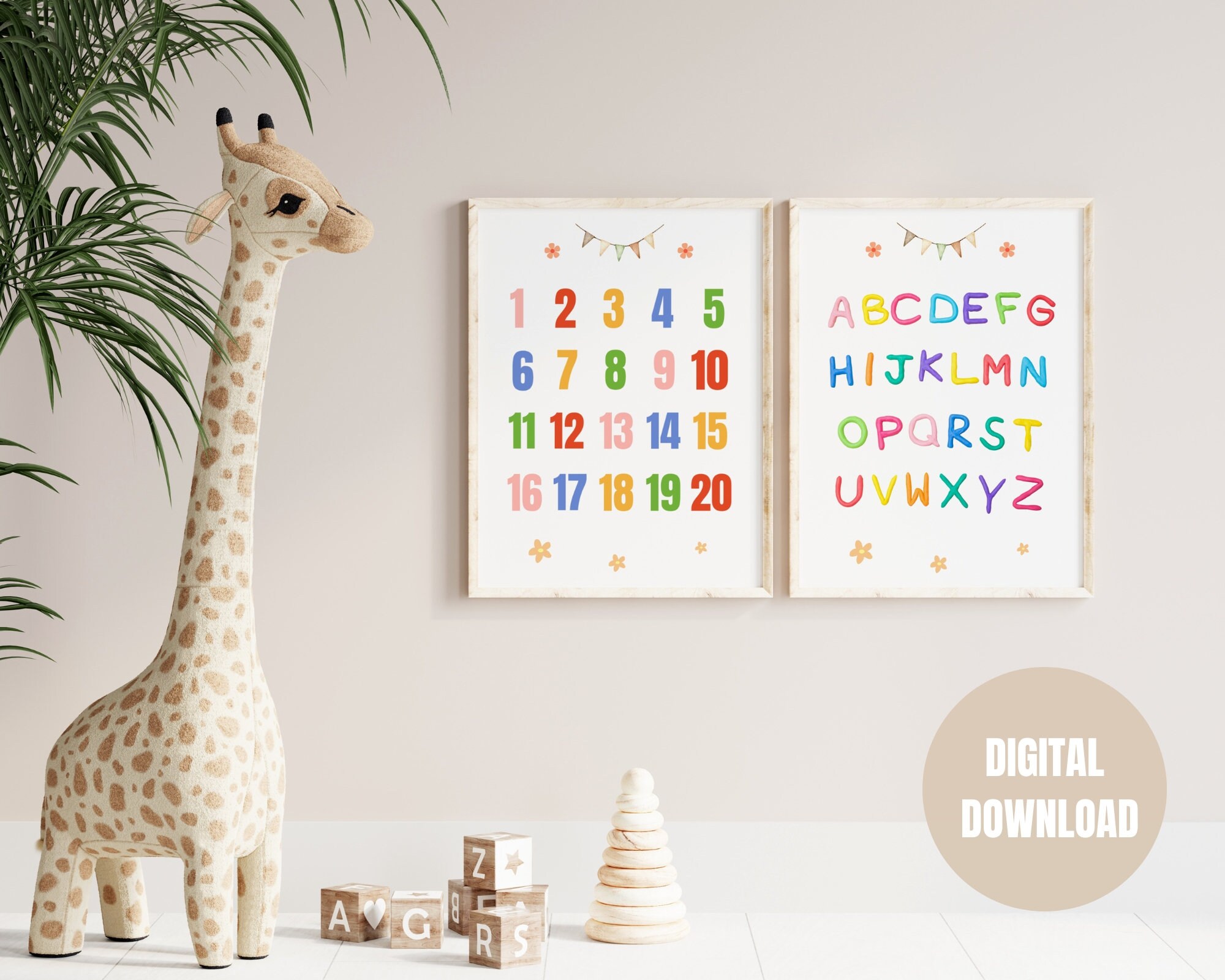 Alphabet and Number Posters for Kids Bedroom/playroom/classroom ...