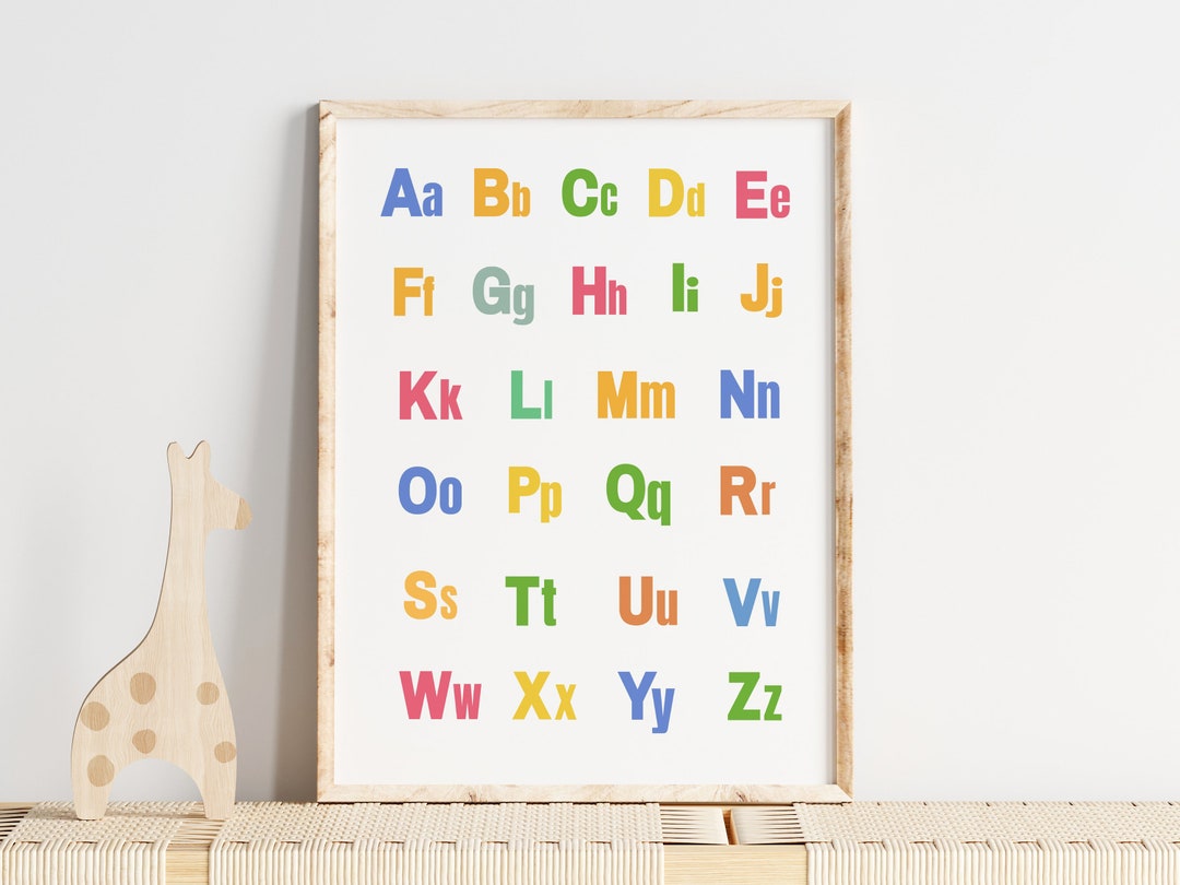 Alphabet Poster for Child's Bedroom or Playroom, Colorful Abc Uppercase ...