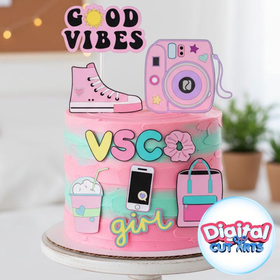 VSCO Girl STUDIO and SVG Cake Topper Cutting File - Etsy Australia