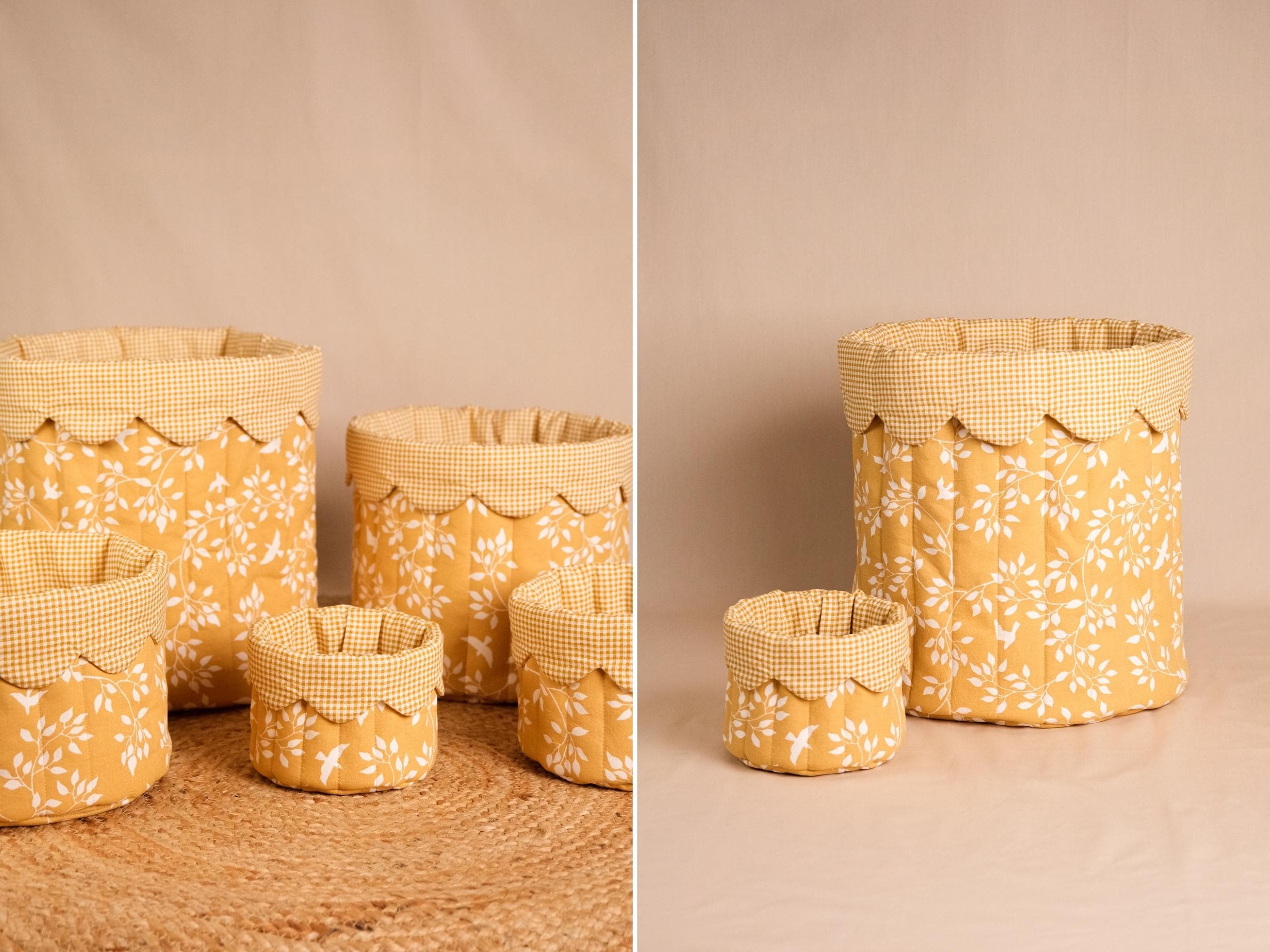 Fabric Bucket PDF Pattern: 5 Sizes, Nursery Organizer (video Tutorial ...
