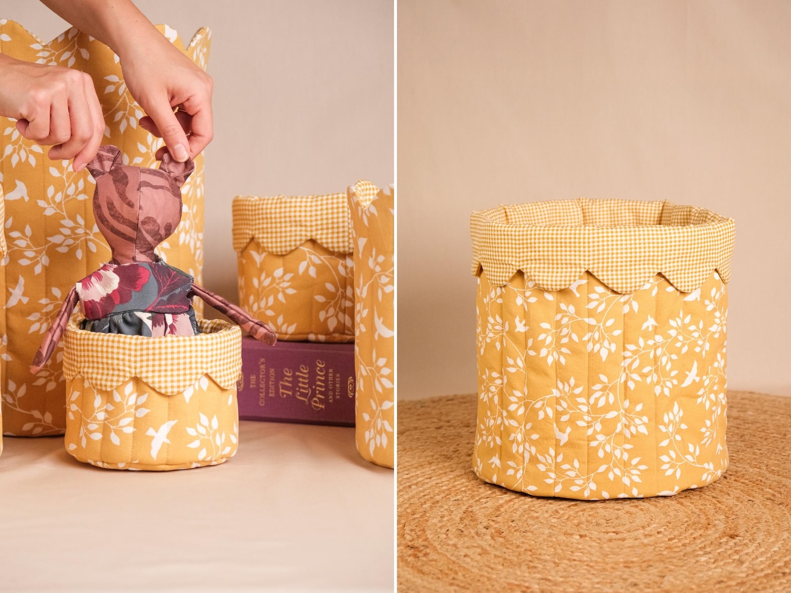 Fabric Bucket PDF Pattern: 5 Sizes, Nursery Organizer (video Tutorial ...