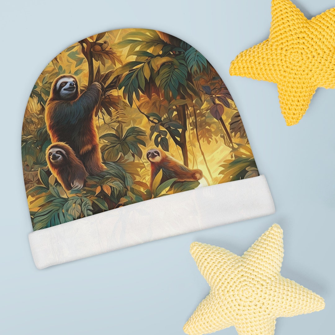 Happy Sloths Chilling in Lush Vegetation During the Golden - Etsy