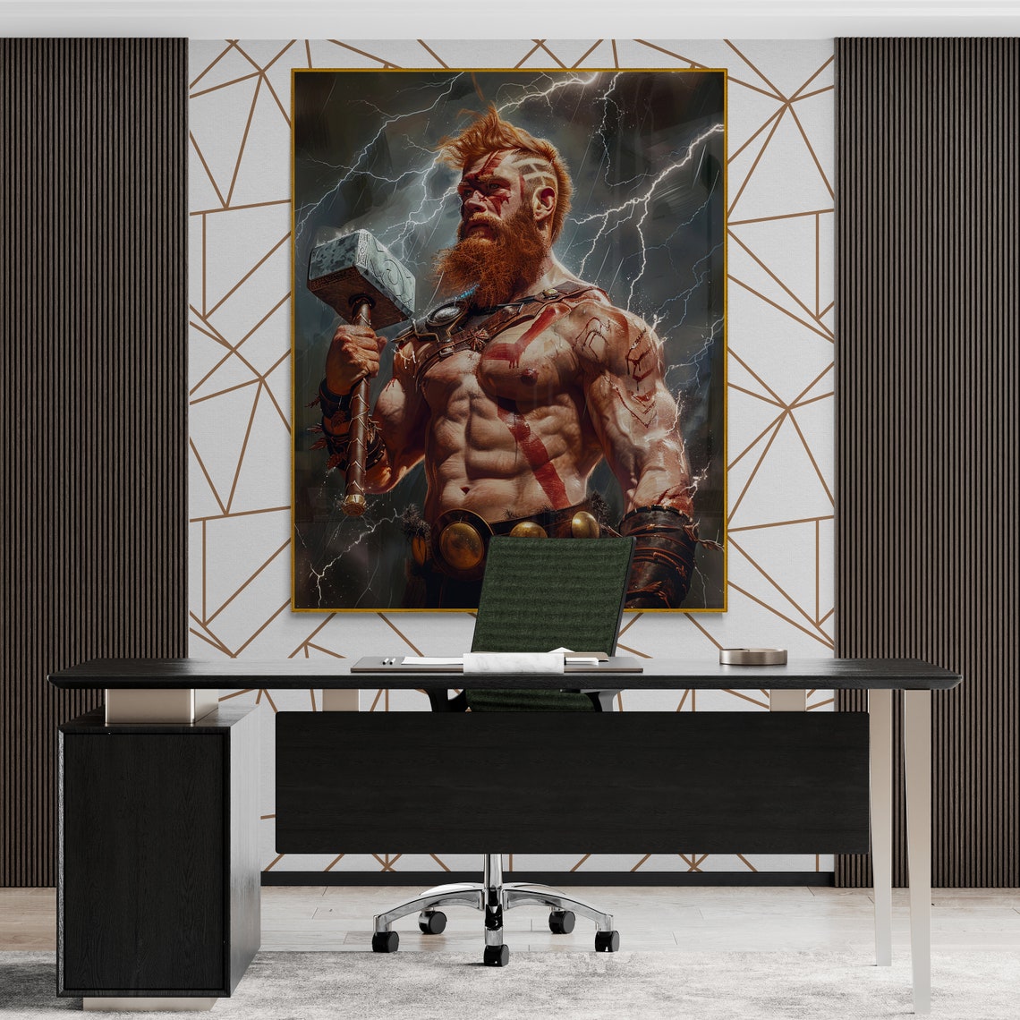 Thor Oil Painting Digital Download Ai-generated Portrait of Norse God ...