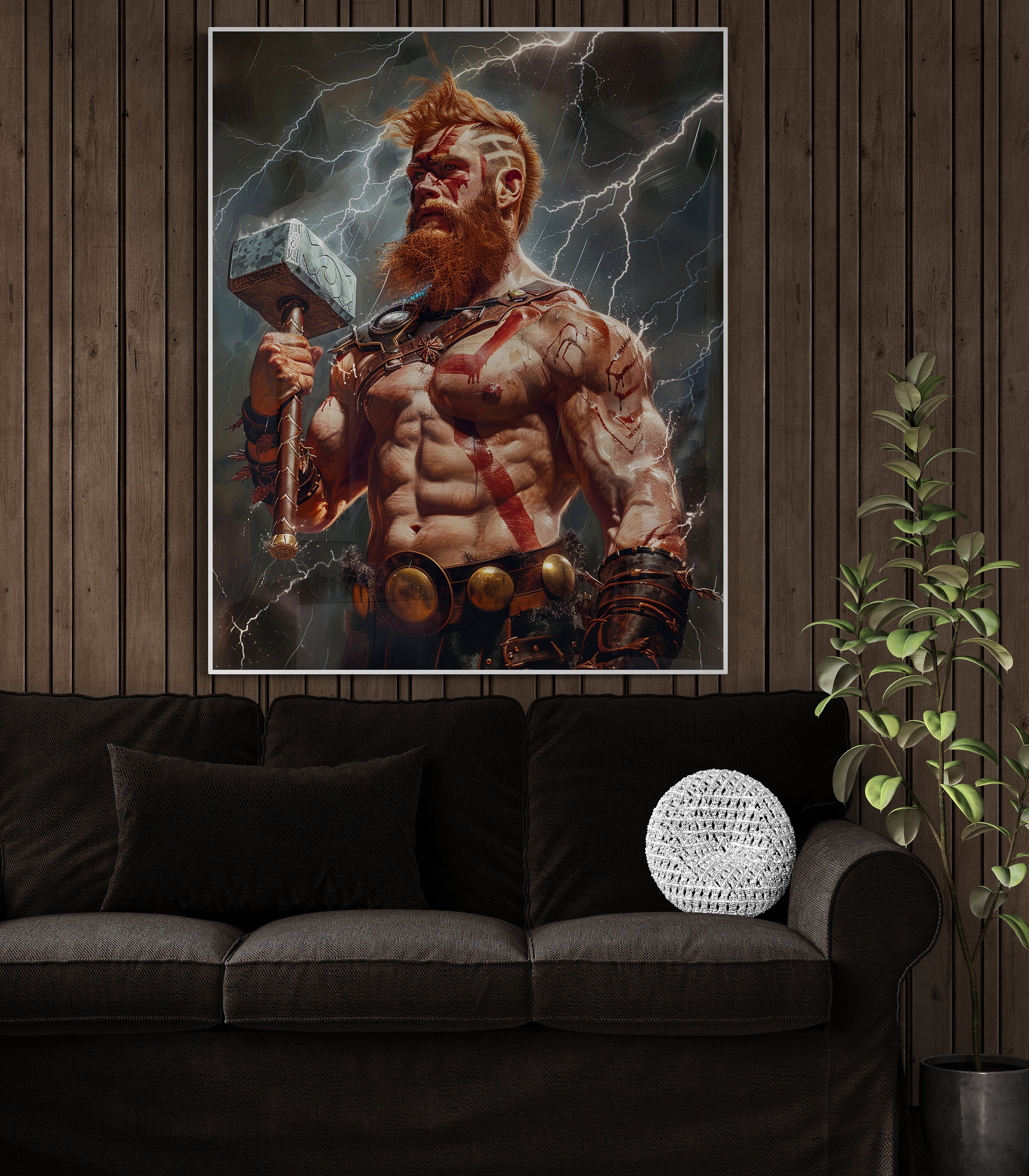 Thor Oil Painting Digital Download Ai-generated Portrait of Norse God ...