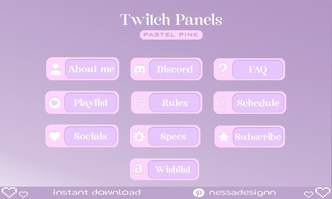 Pastel Pink Twitch Panels, Cute Pink Panels, Twitch, Discord - Etsy