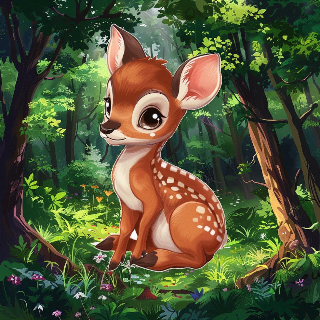 Cute Fawn Vinyl Sticker - Etsy