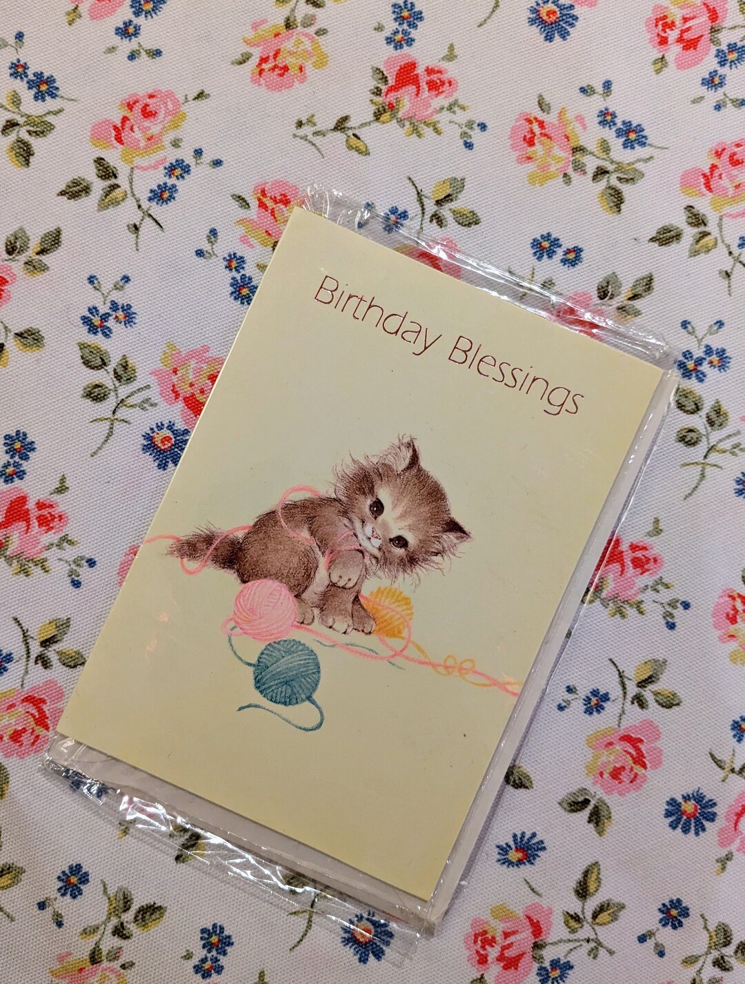Cute Vintage Cat Birthday Card Birthday Wishes Cat Lover Gift ...