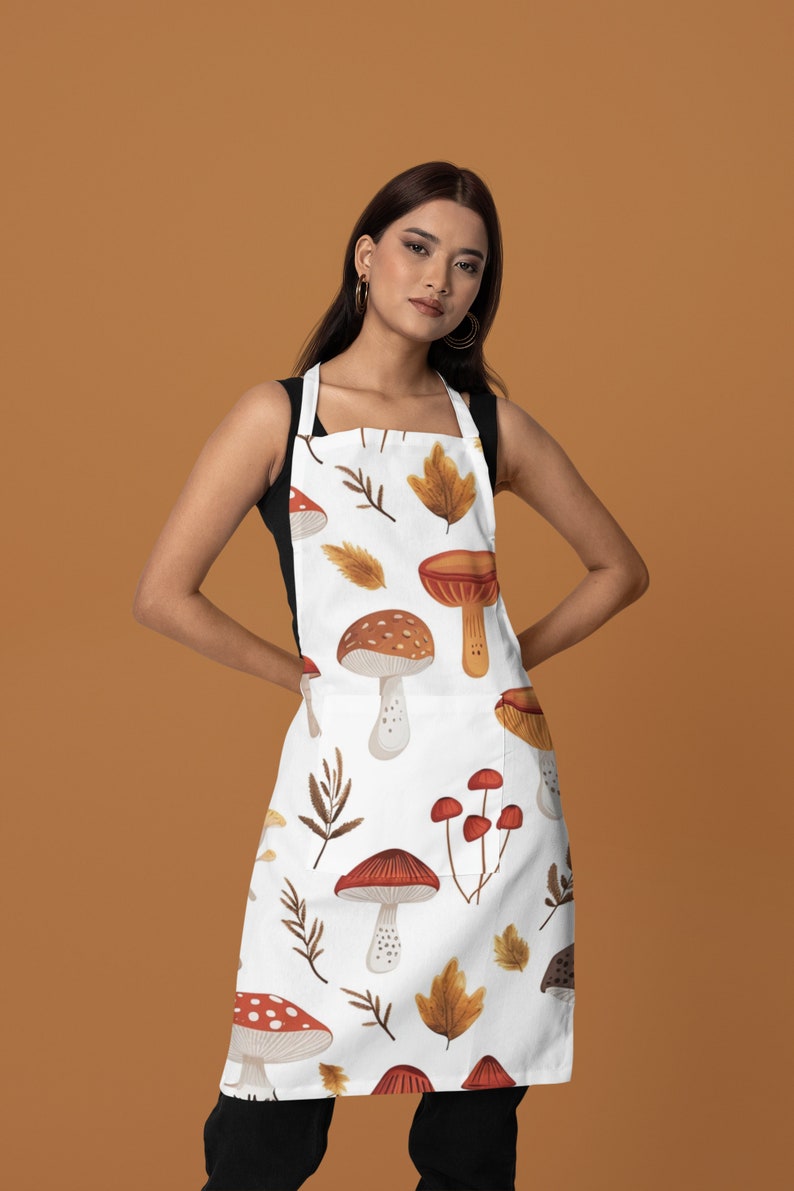Forest Mushroom Design Apron, Mushroom Lover, Gift for Her, Funghi ...