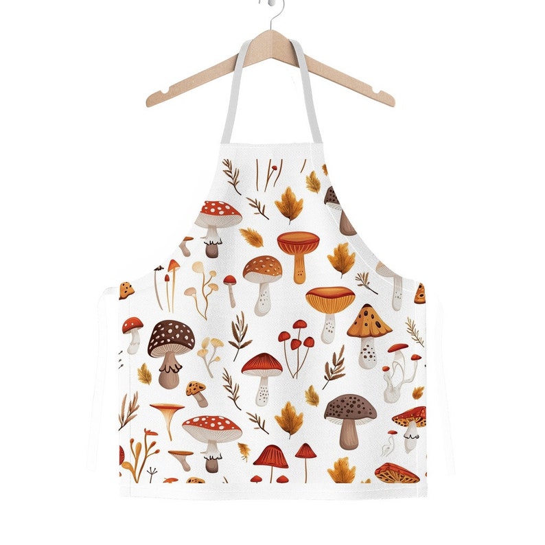 Forest Mushroom Design Apron, Mushroom Lover, Gift for Her, Funghi ...