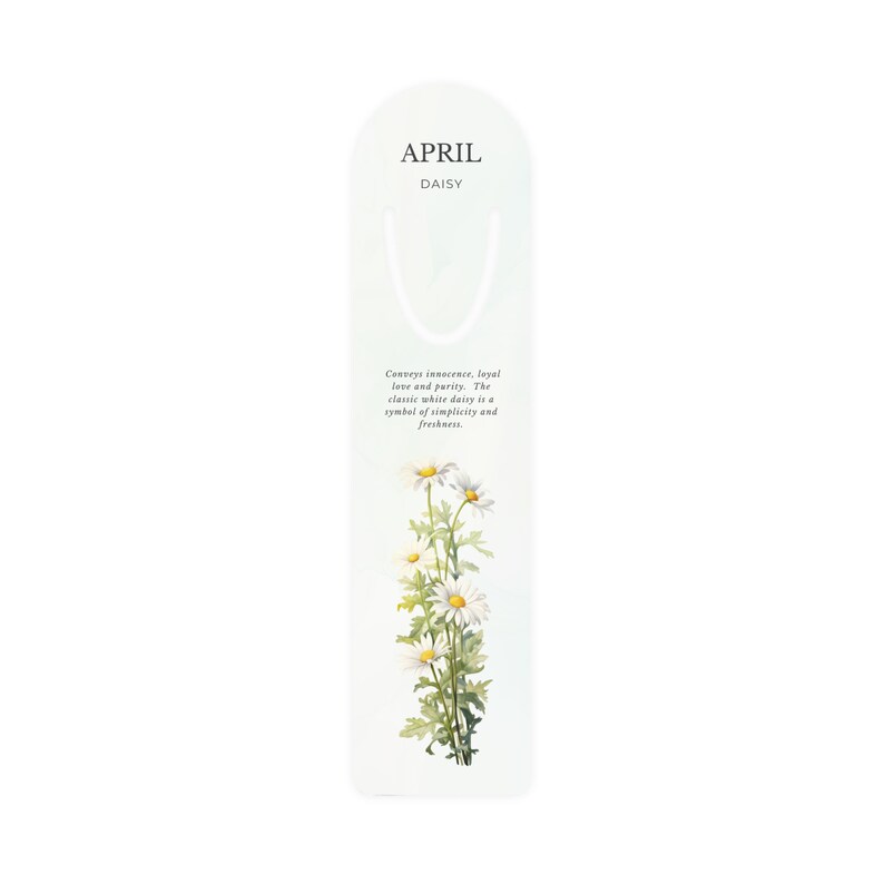 Aluminium Birth Flower April Daisy Bookmark, Perfect Birthday Gift for ...