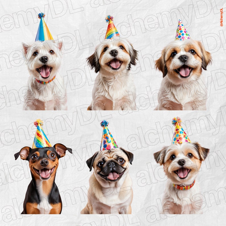 30 Cute Dogs Party Clipart Bundle, Elegant Dog Breed, Pet Lovers, PNG ...