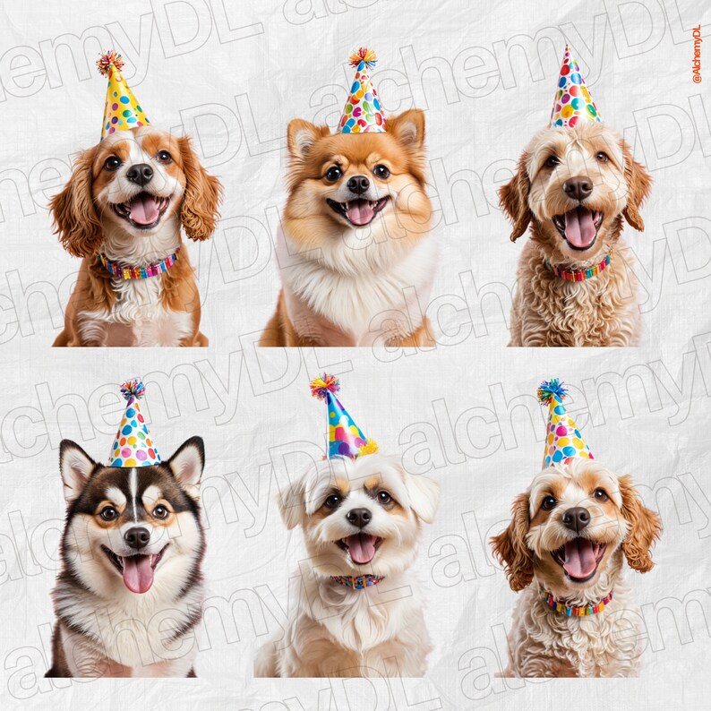 30 Cute Dogs Party Clipart Bundle, Elegant Dog Breed, Pet Lovers, PNG ...