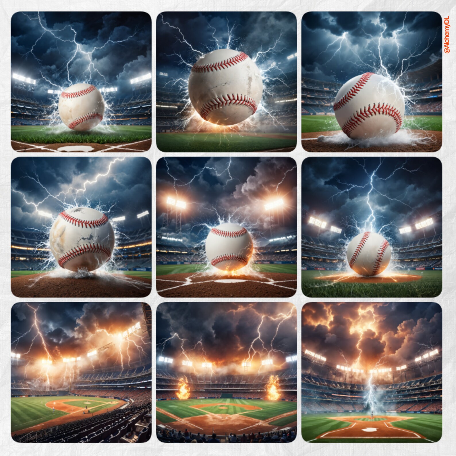 30 Epic Baseball Themed Backdrops, Epic Fire and Lightning Baseball ...