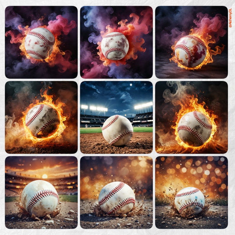 30 Epic Baseball Themed Backdrops, Epic Fire and Lightning Baseball ...