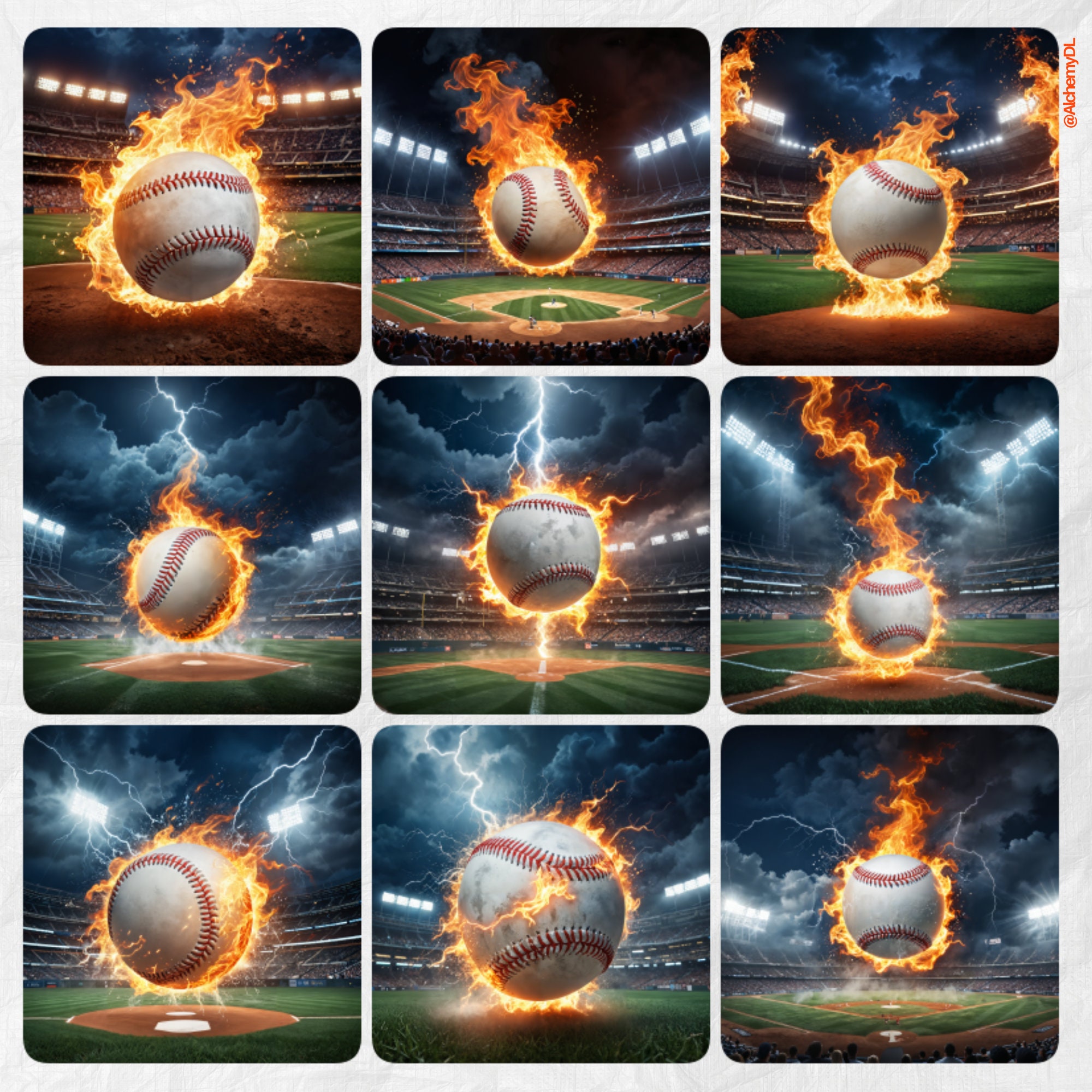 30 Epic Baseball Themed Backdrops, Epic Fire and Lightning Baseball ...