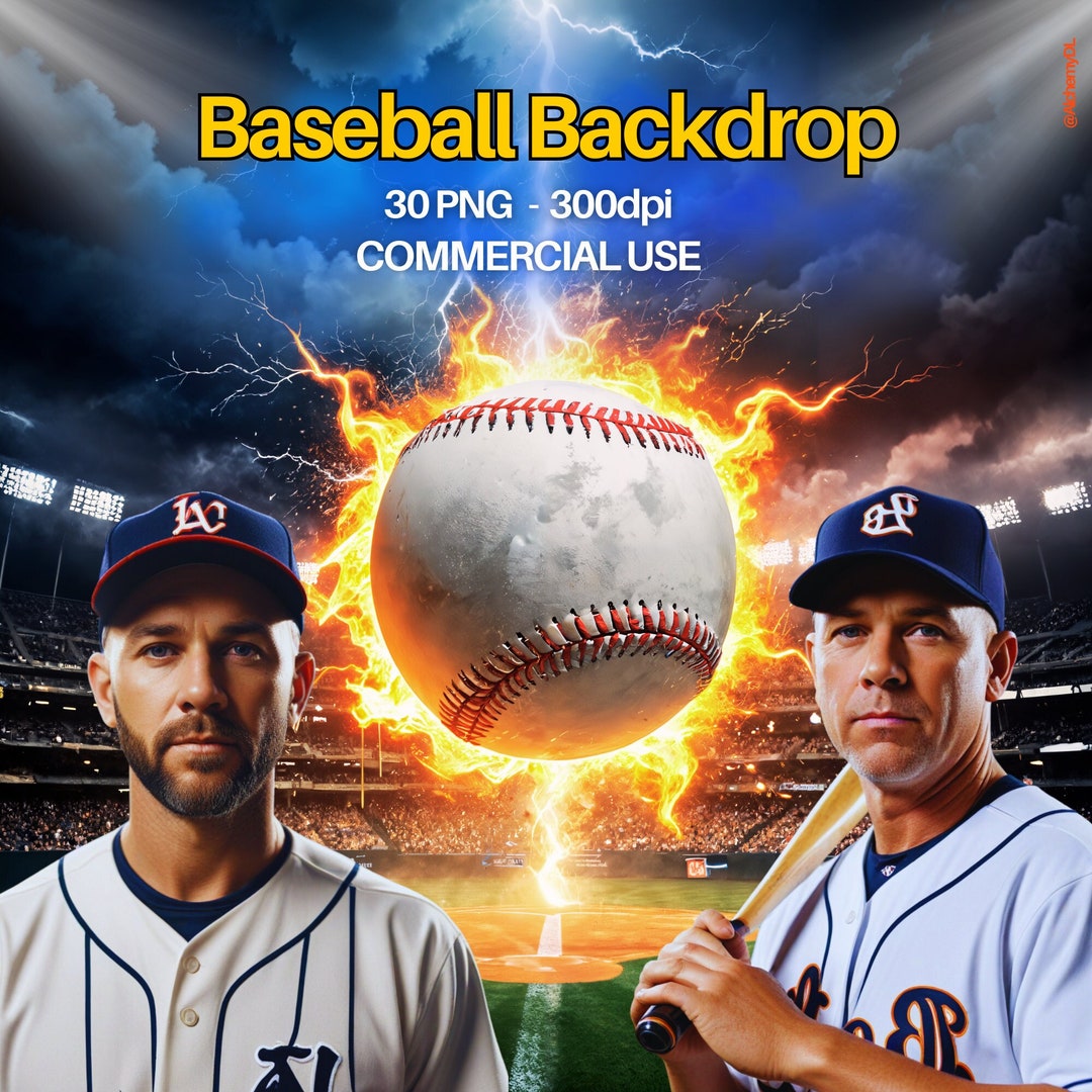 30 Epic Baseball Themed Backdrops, Epic Fire and Lightning Baseball ...