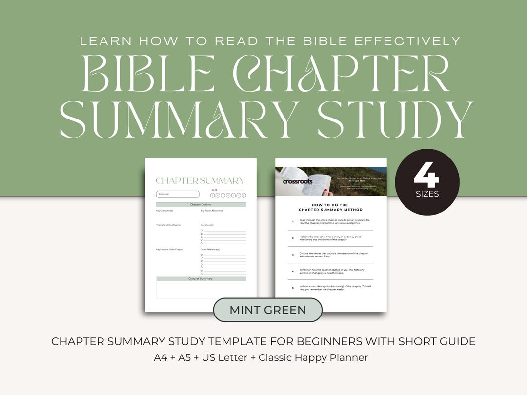 Bible Chapter Summary Template, Printable Bible Study, Colorful Bible ...