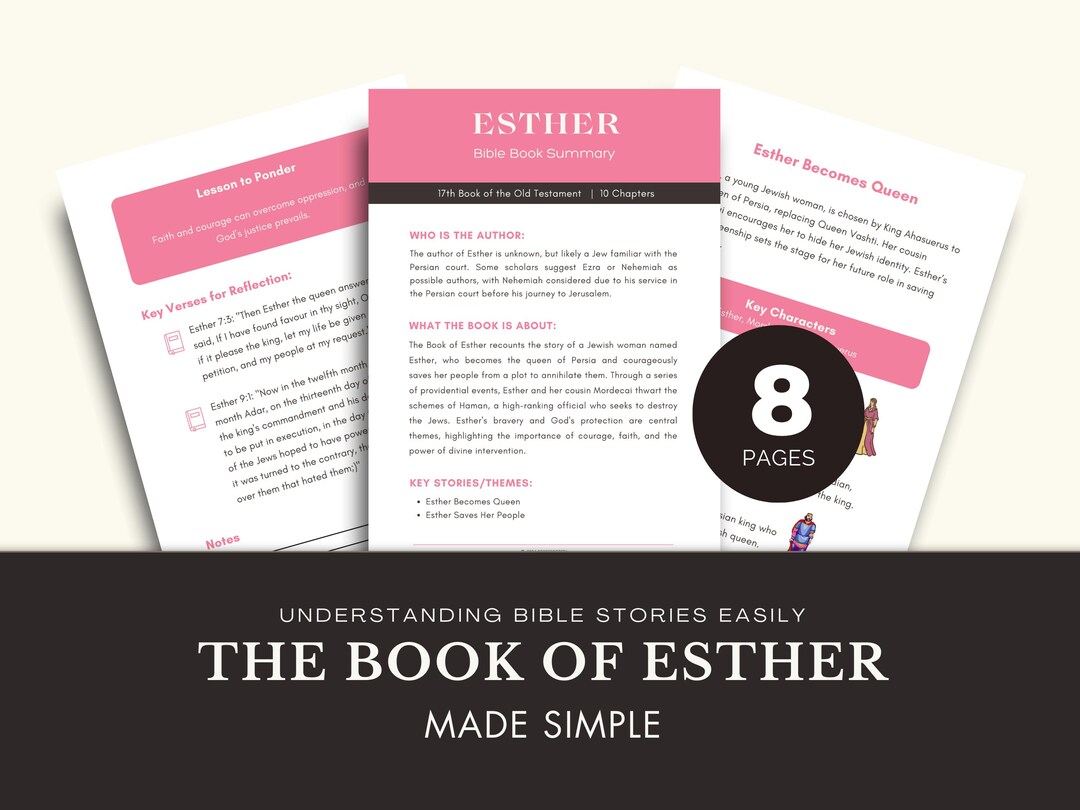 Esther Books of the Bible Digital Bible Study Guide Devotional Journal ...