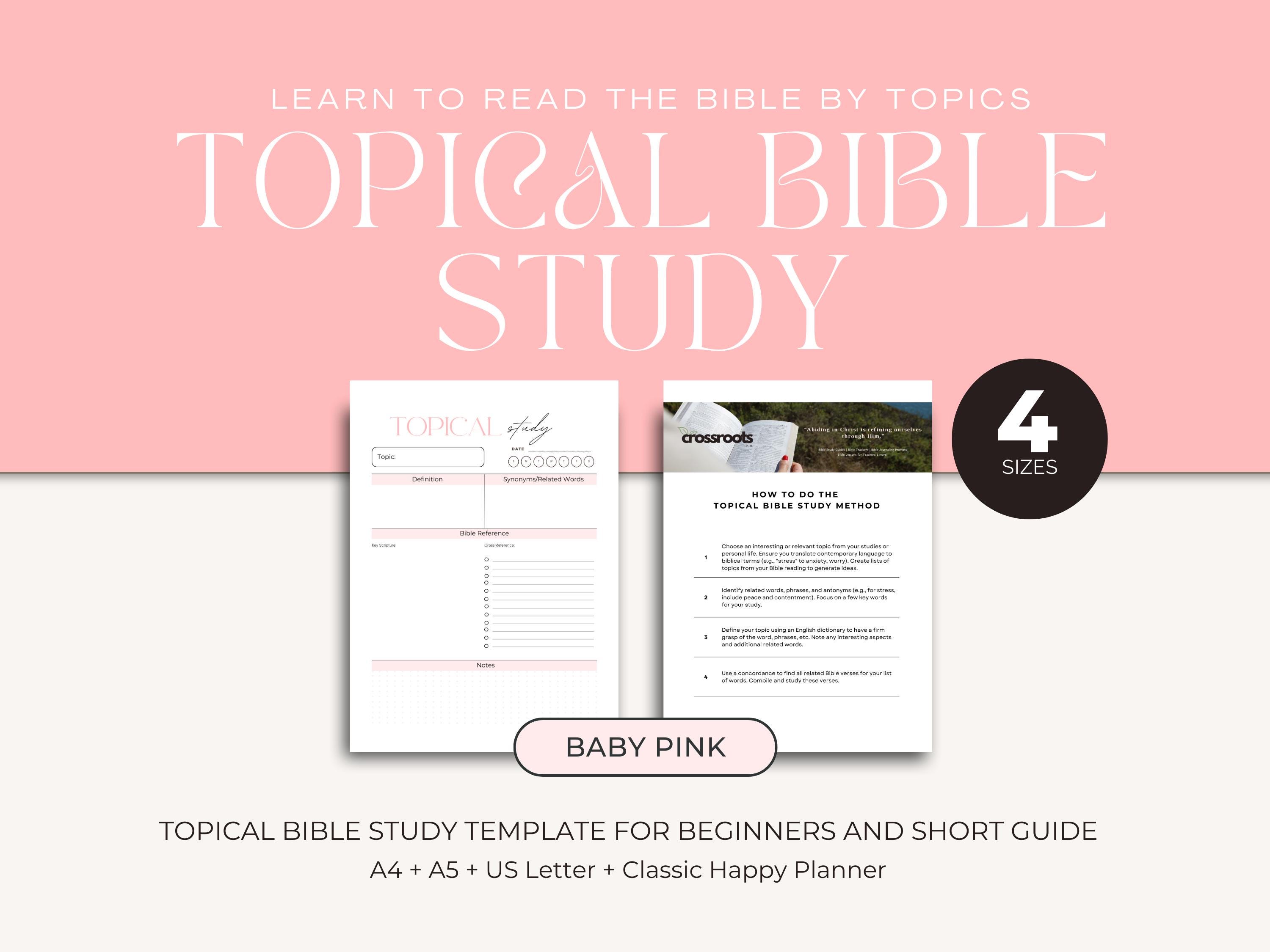 Topical Bible Study Template, Bible Study Guide for Beginners, Digital ...