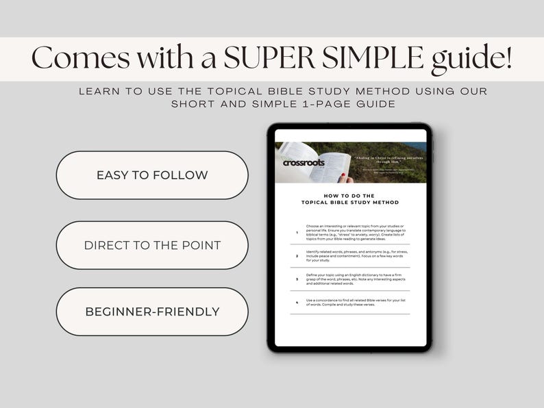 Topical Bible Study Template, Bible Study Guide for Beginners, Digital ...
