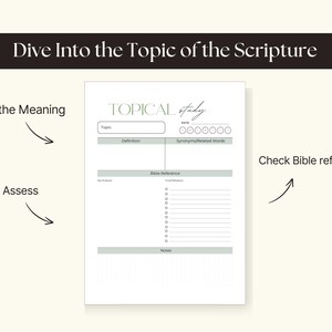 Topical Bible Study Template, Bible Study Guide for Beginners, Digital ...