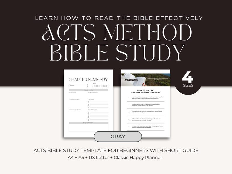 ACTS Bible Study Printable Template, ACTS Bible Study Method, Bible Study Guide for Beginners ...
