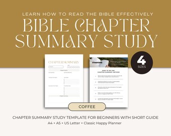 Bible Chapter Summary Template, Printable Bible Study, Colorful Bible ...