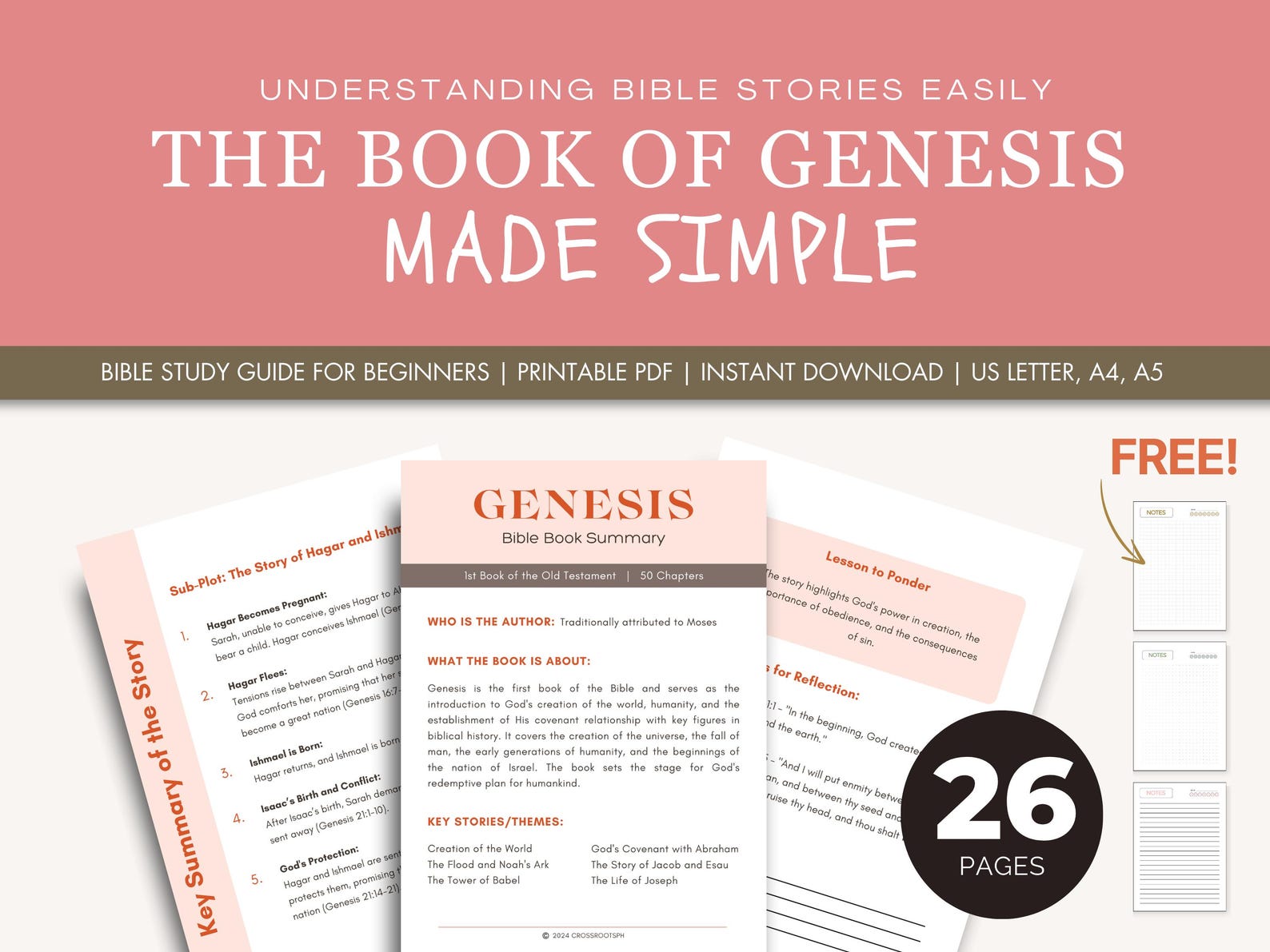 Genesis Old Testament Summary Bible Study Guide KJV Bible Study ...