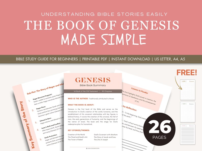 Genesis Old Testament Summary Bible Study Guide KJV Bible Study ...