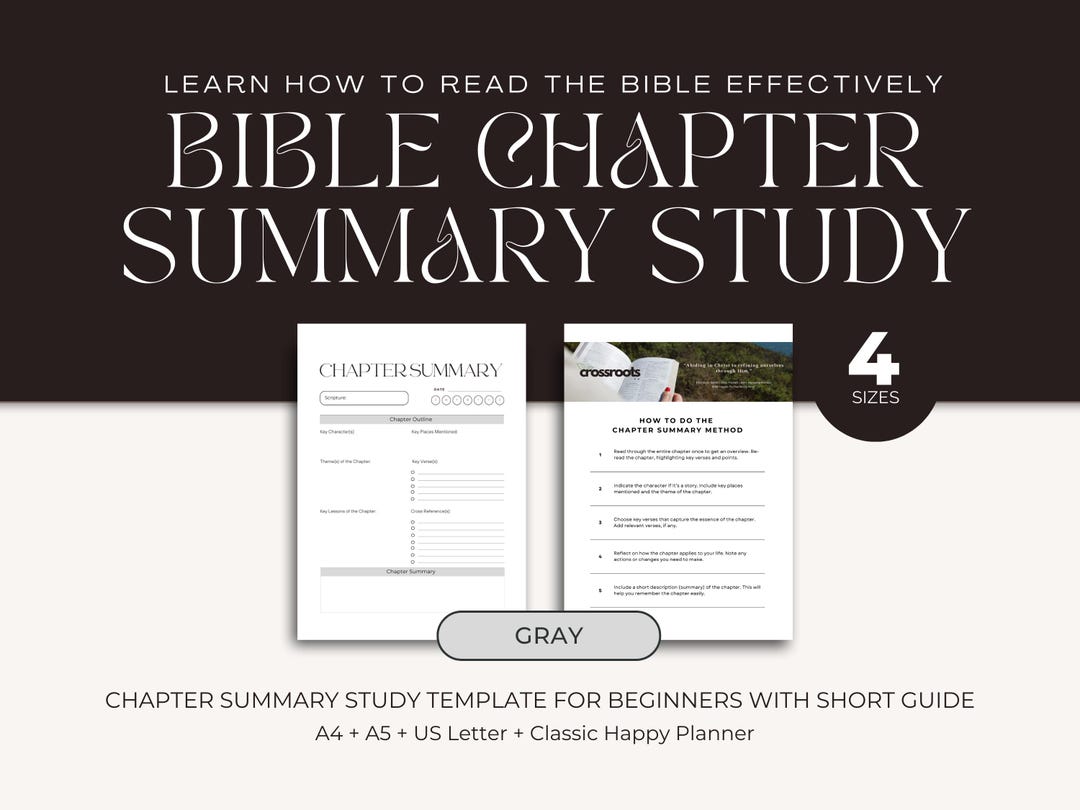 Bible Chapter Summary Template, Printable Bible Study, Colorful Bible ...