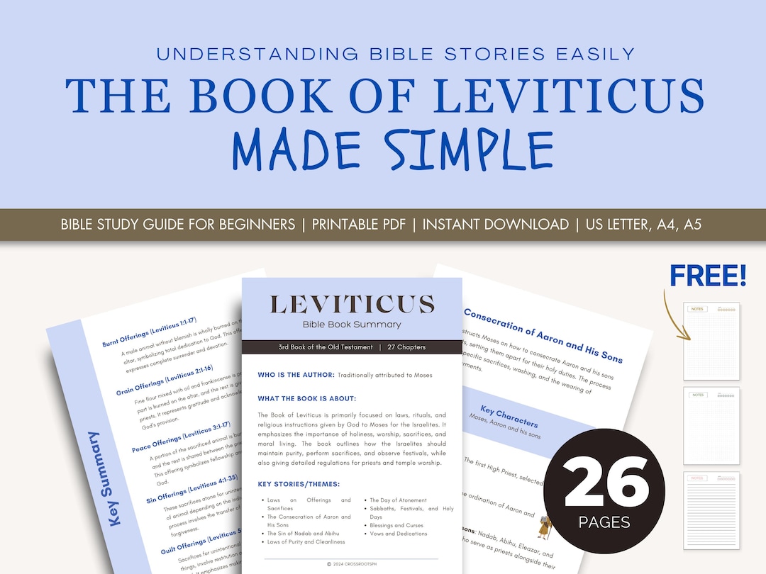 Leviticus Bible Study Printable PDF Old Testament Summary Bible Study ...