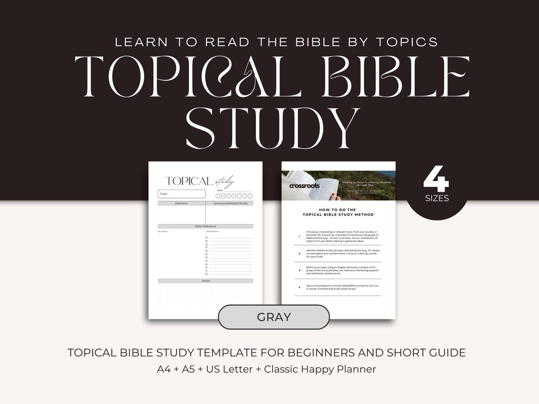 Topical Bible Study Template, Bible Study Guide for Beginners, Digital ...