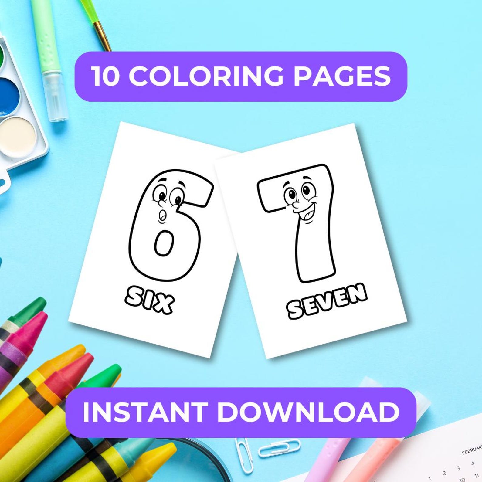 10 Printable Numbers Coloring Pages | Numbers Activity | Worksheets for ...