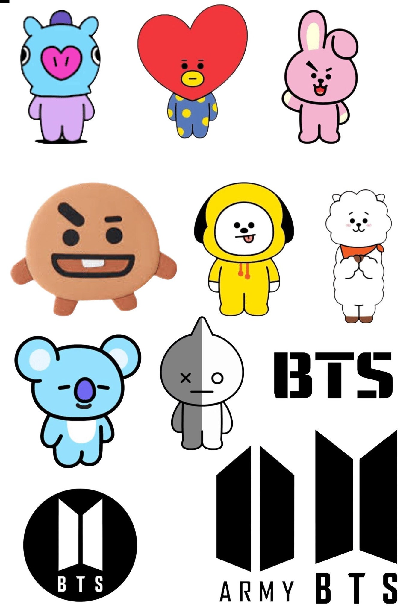 BTS BT21 Stickers/laptop Decals - Etsy
