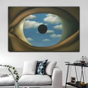 The False Mirror by Rene Magritte, Eye Wall Art, Rene Magritte Canvas ...