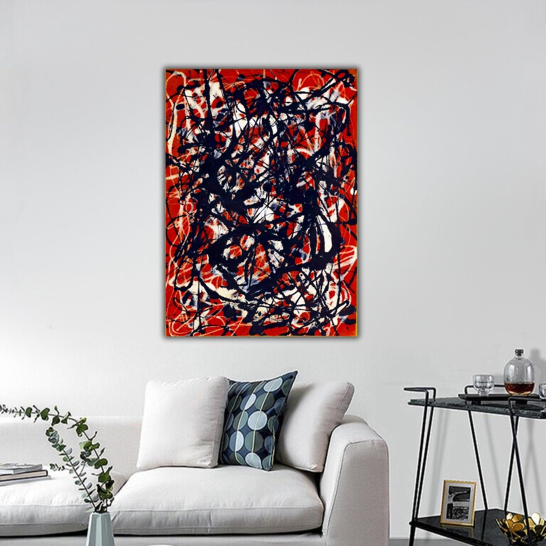 Free Form Drip Canvas Wall Art, Jackson Pollock Canvas Print, Pollock ...