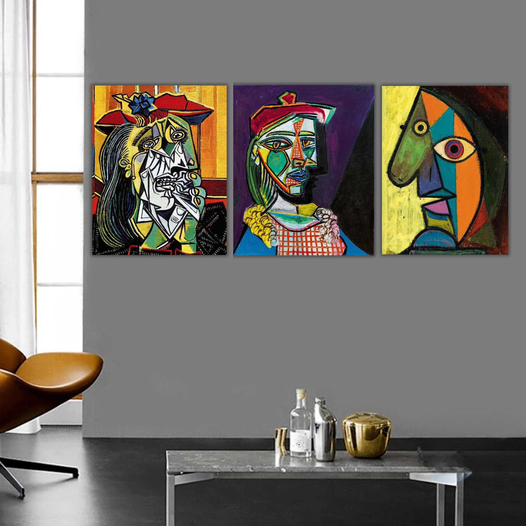 Set of 3 Pablo Picasso Canvas Wall Art, Picasso Print Art, Pablo ...