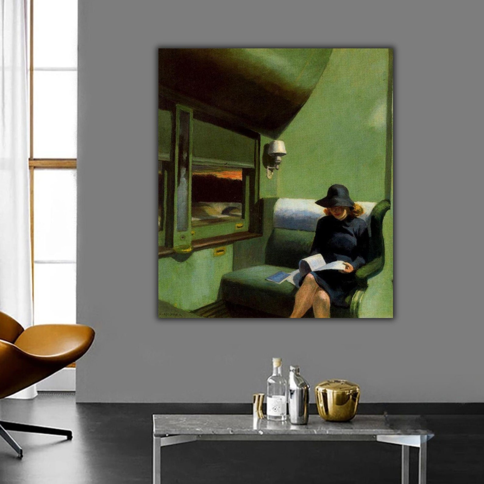 Compartment Car by Edward Hopper Wall Art, Compartment Car Canvas Print ...