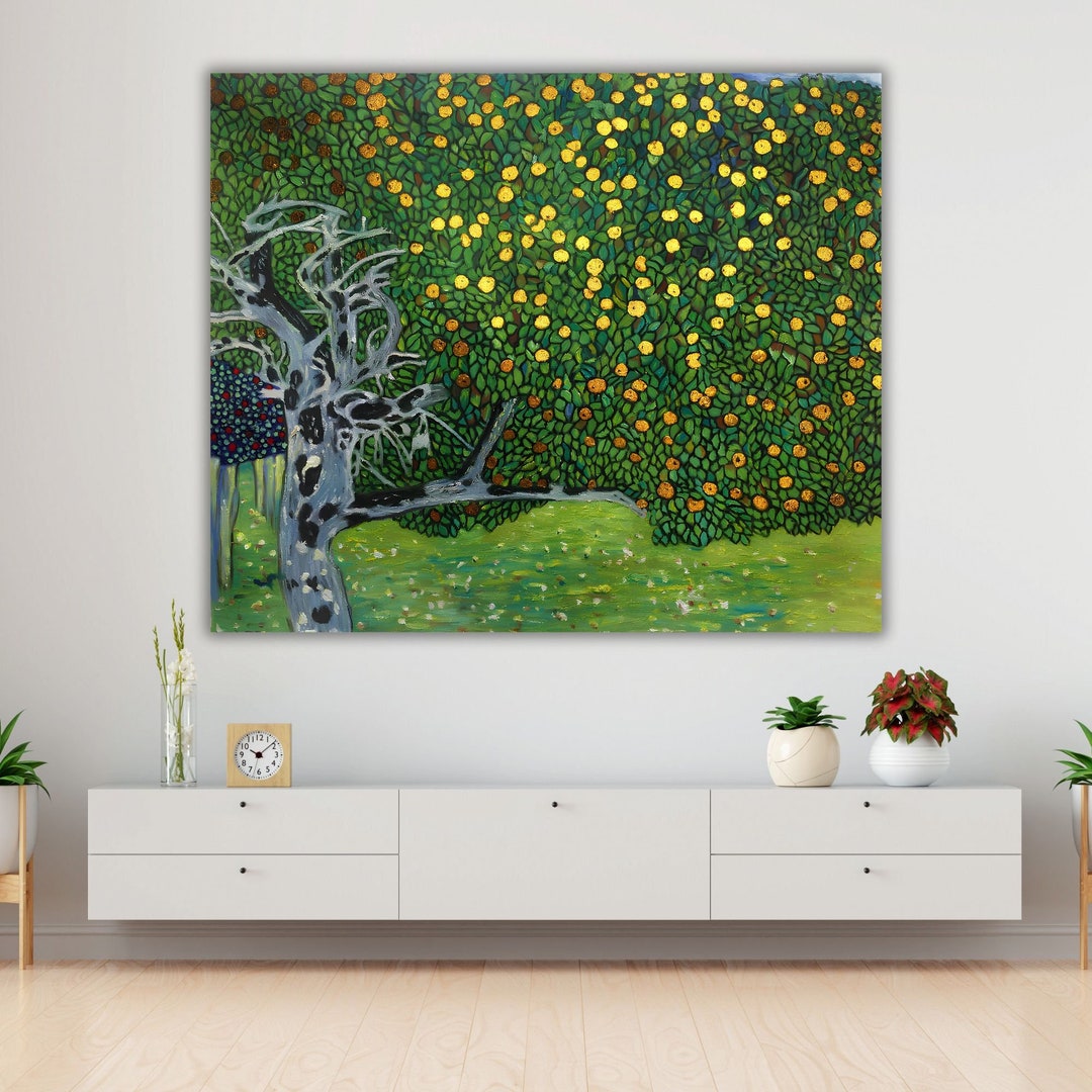 Golden Apple Tree Canvas Wall Art, Gustav Klimt Wall Decor, Gustav Klim ...