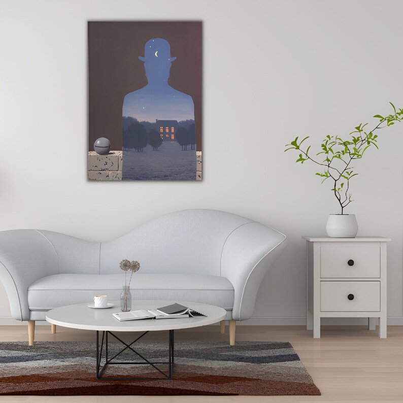 Mirror Face Moon House Face by Magritte, Magritte Rene Wall Art, Rene ...