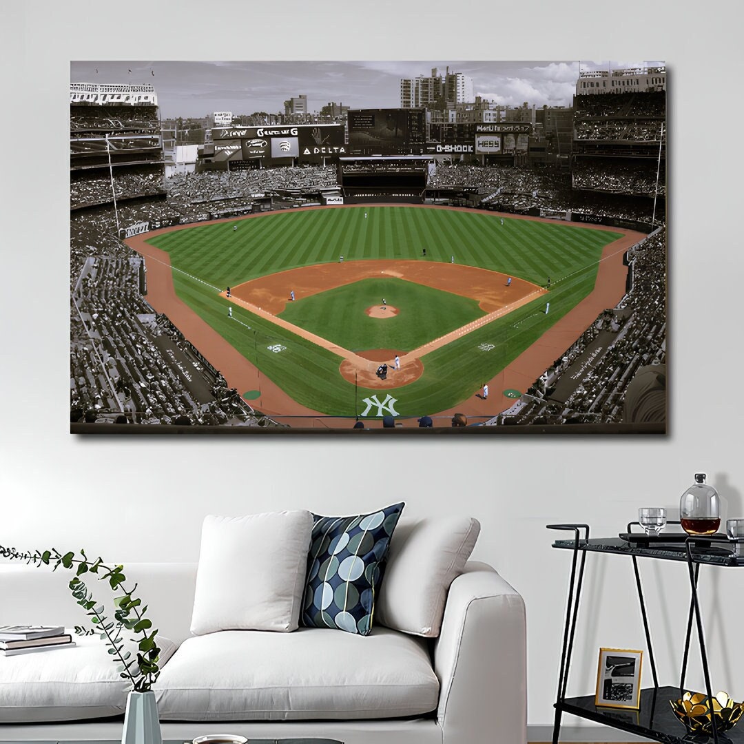 Yankee Stadium Canvas Wall Art, Yankees Baseball Black White Print ...