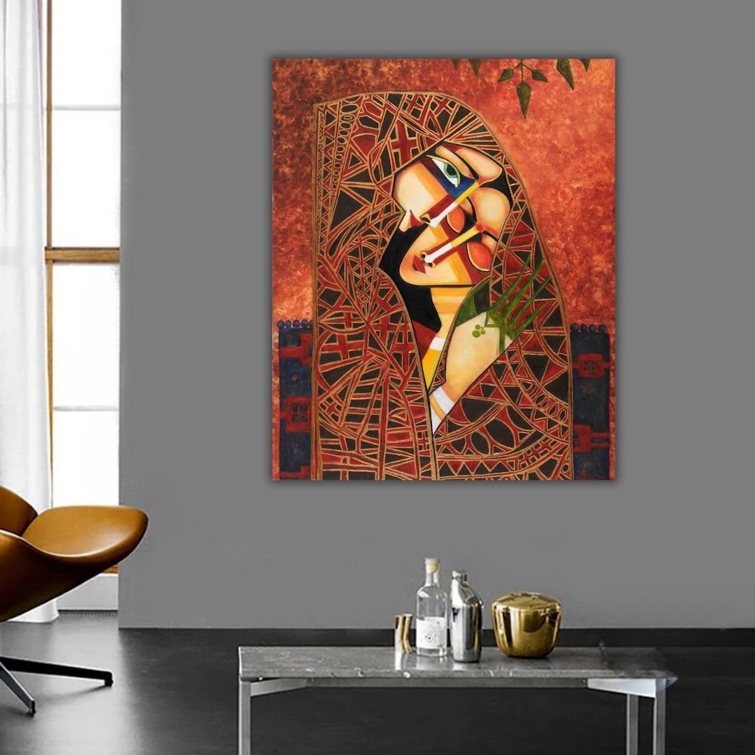 Soul Mate Canvas Wall Art, Modern Wall Decors, Abstract Love Paintings ...