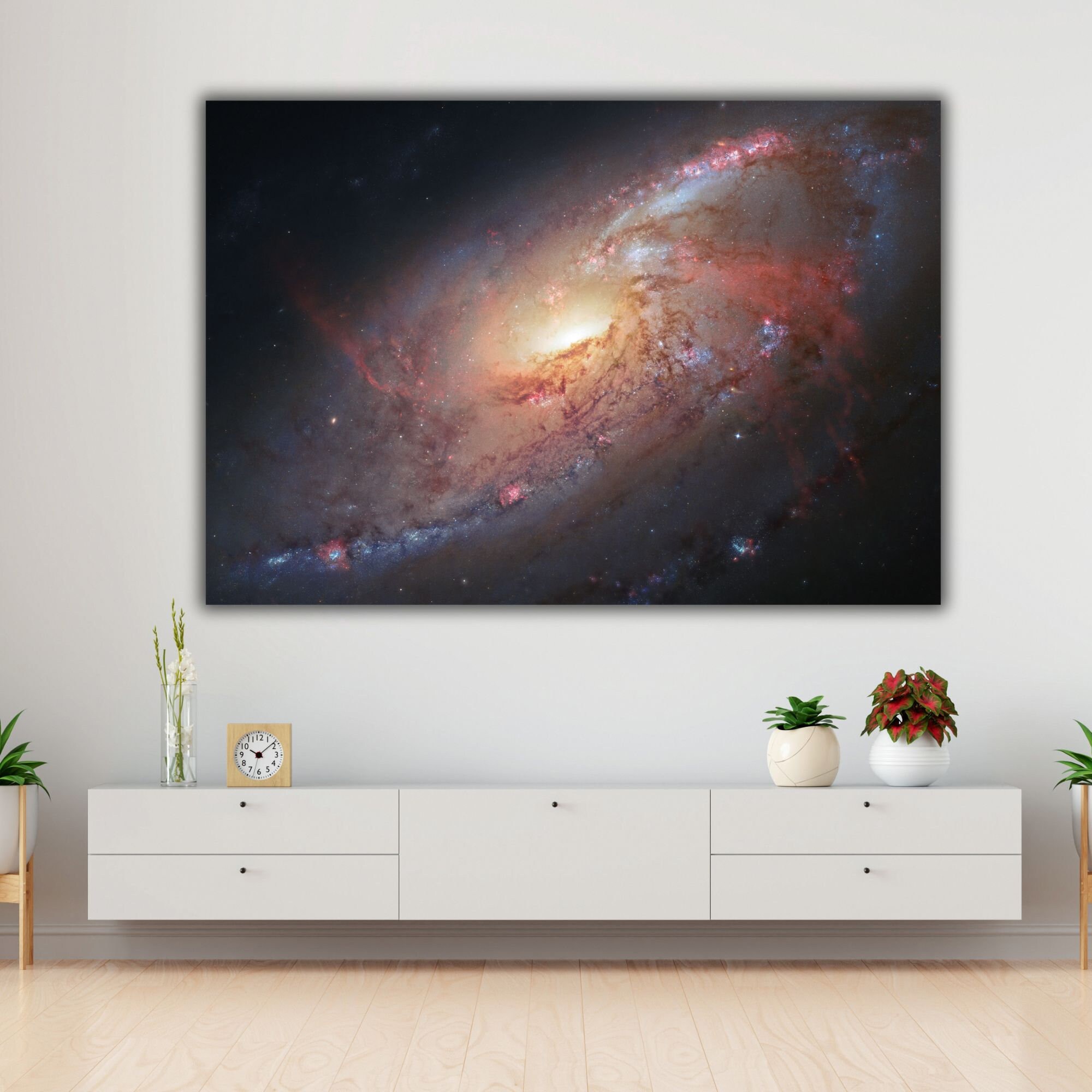 NASA Hubble Space Telescope Image Wall Art, Messier 106 Canvas Print, Hubble View Messier 106 ...