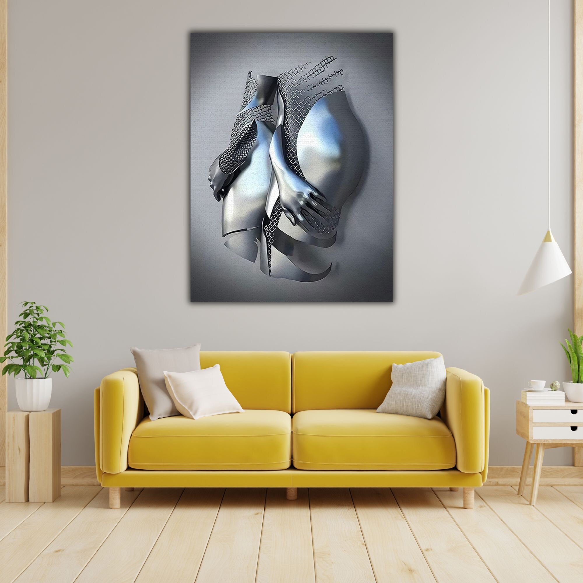 Hugging Couples 3D Effect Wall Art, Hugging Couples Silver Effect ...