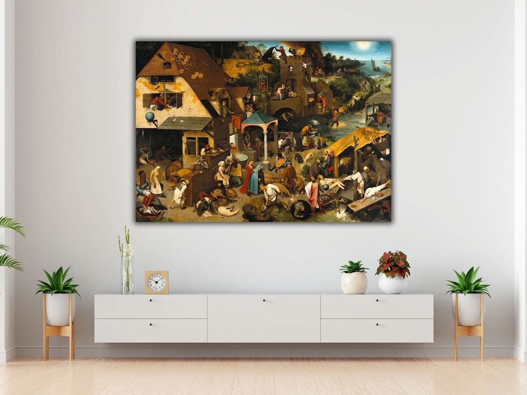 Pieter Bruegel Wall Art, the Dutch Proverbs Canvas Print Art, the Dutch ...